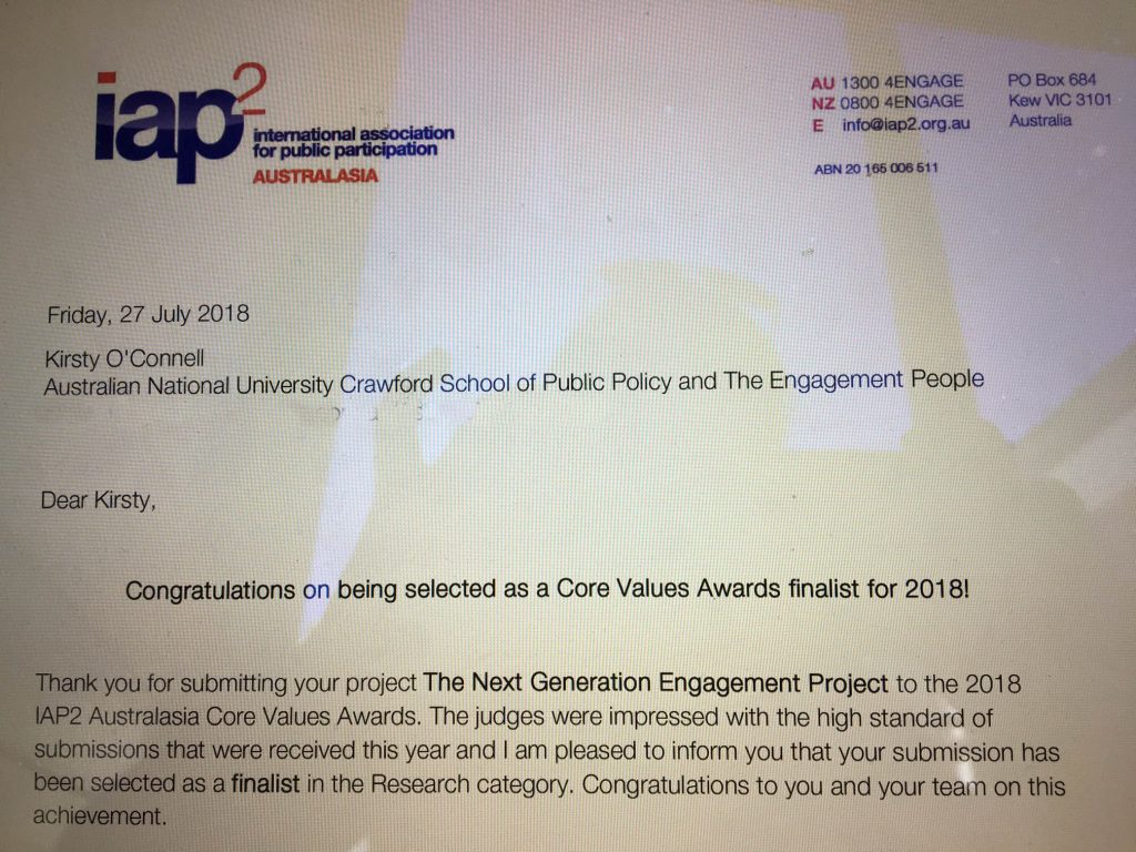 Next Gen named as a finalist in the IAP2 Core Value Awards – NextGen ...